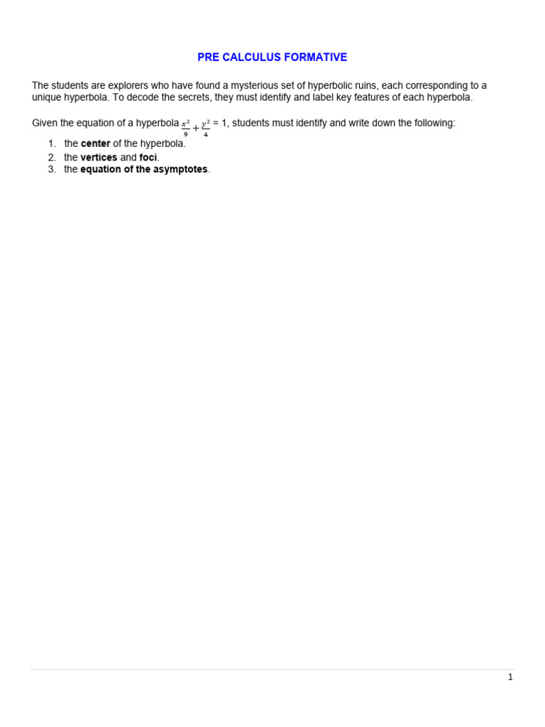 Pre Calculus Formative | PDF
