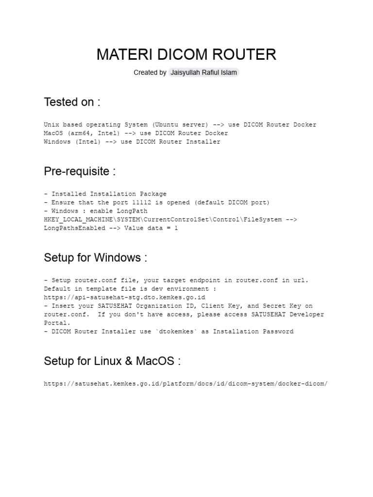 Materi Dicom Router | PDF