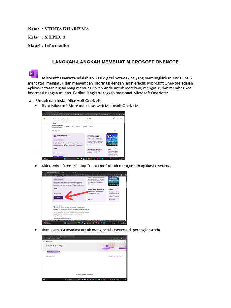 _shinta Kharisma_membuat Langkah-langkah Microsoft Onenote | PDF