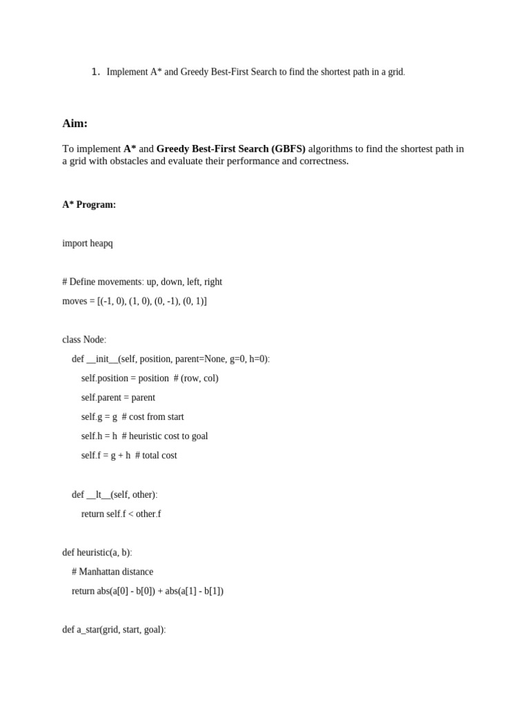A* and Greedy Search Pathfinding in Grid | PDF | Algorithms And Data ...