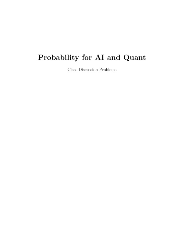 Probability For AI and Quant | PDF | Variance | Expected Value