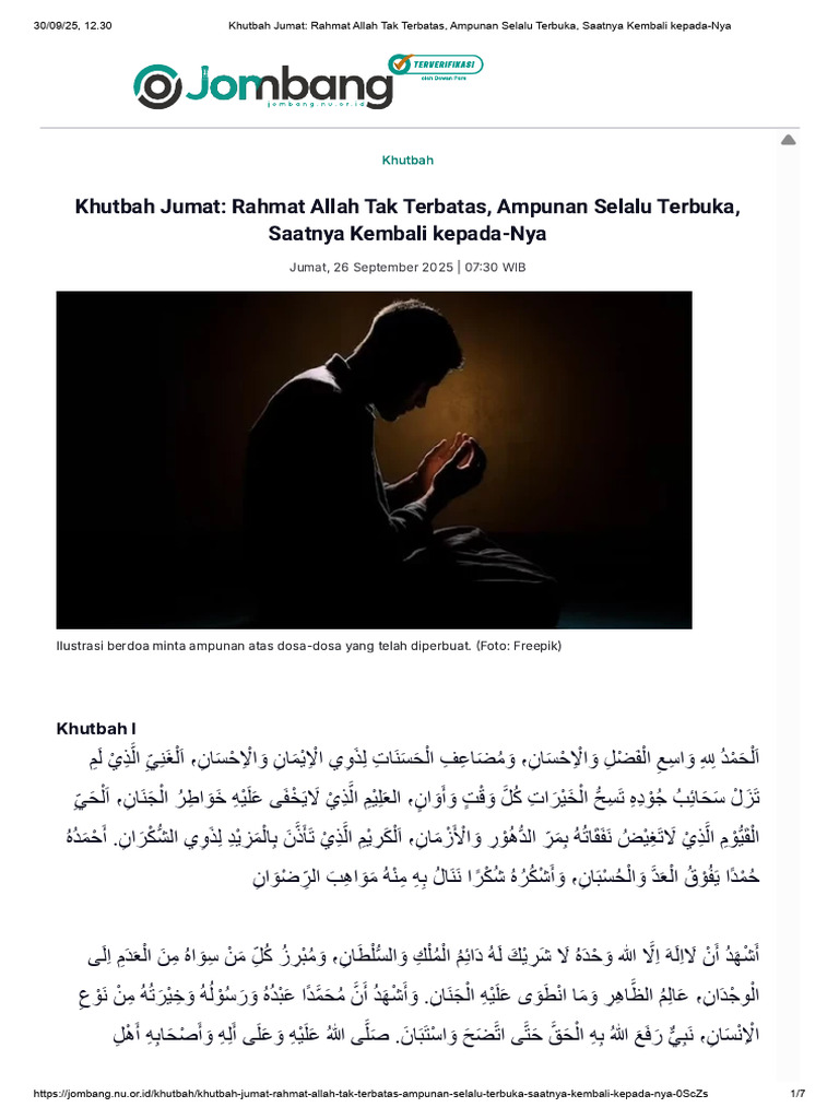 Rahmat dan Ampunan Allah Selalu Terbuka | PDF