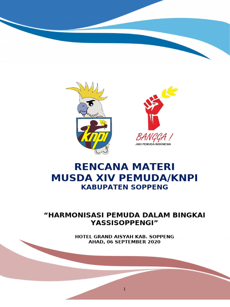 Musda XIV KNPI Soppeng 2020: Agenda dan Ketetapan | PDF