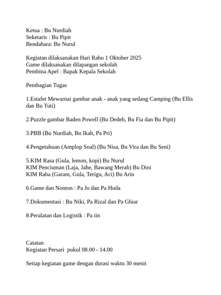 Kegiatan Persari | PDF