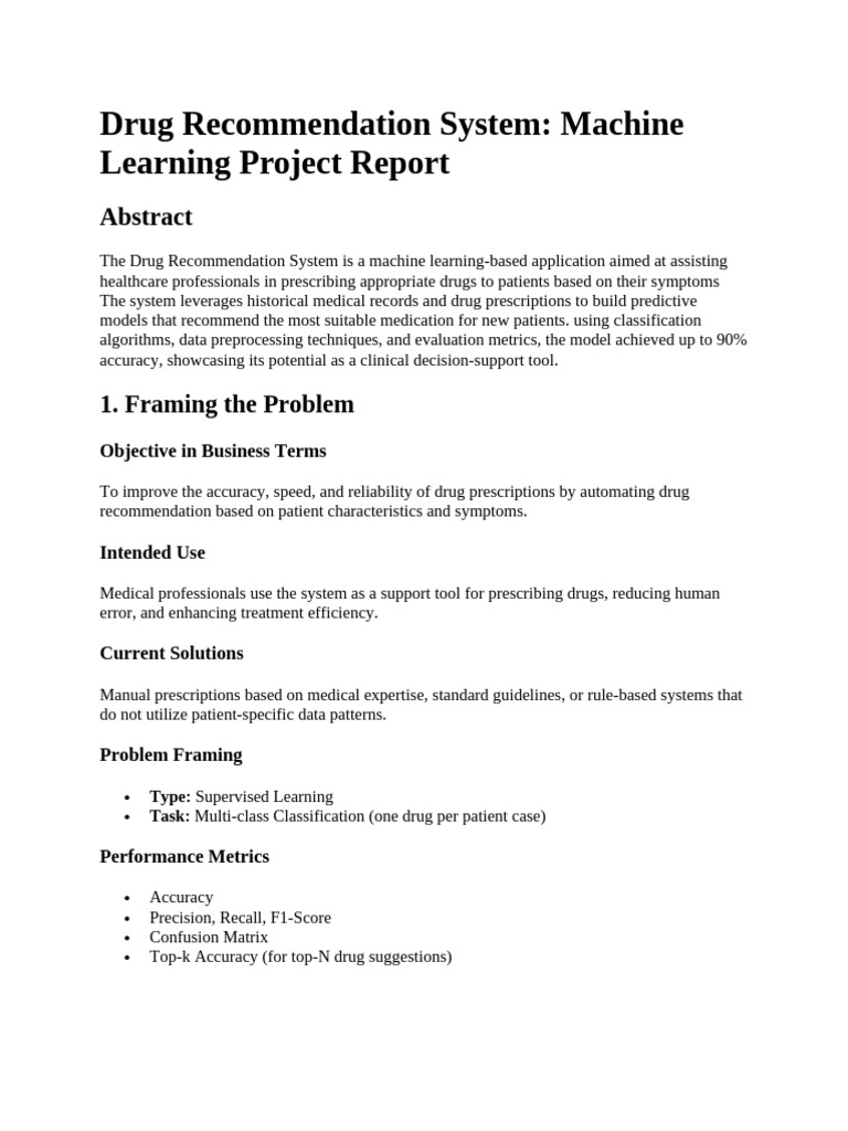 Drug Recommendation System Report | PDF | Accuracy And Precision ...