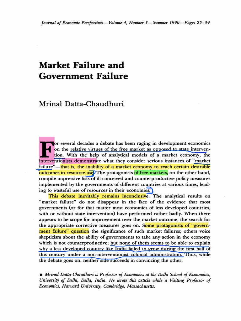 2012 Market Failure and Government Failure | PDF | Market (Economics ...
