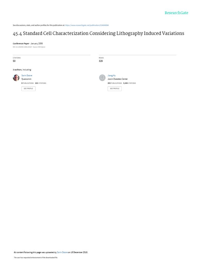 454 Standard Cell Characterization Considering Lit | PDF | Digital ...