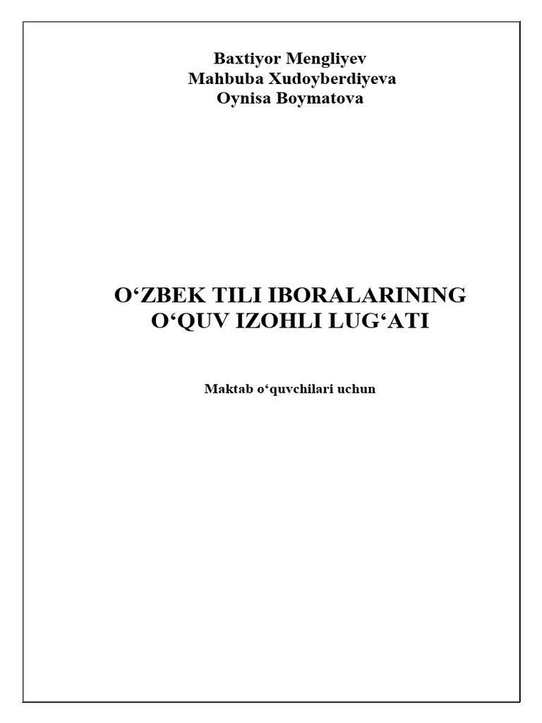 Iboralar Lug'Ati | PDF