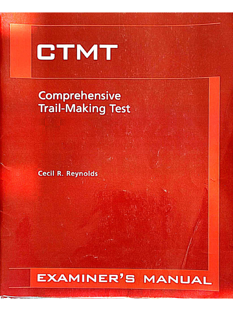 Comprehensive Trail Making Test -CTMT-manual | PDF