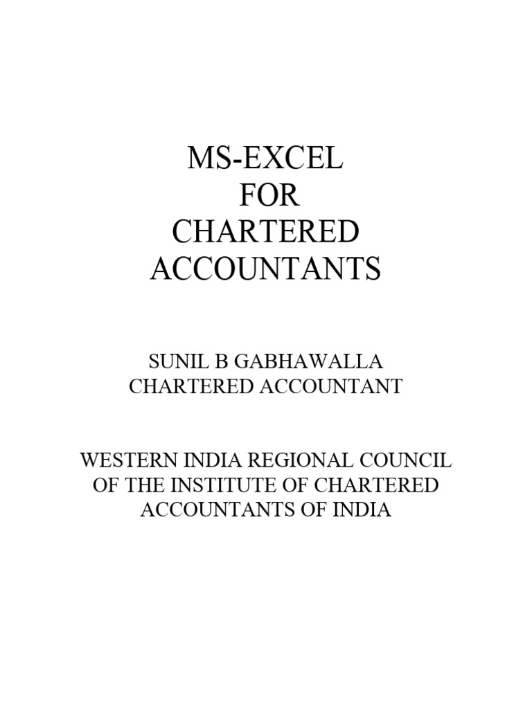 Excel Guide for Chartered Accountants | PDF | Microsoft Excel | Software