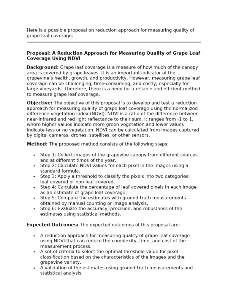 Here Is A Possible Proposal On Reduction Approach For Measuring Quality ...