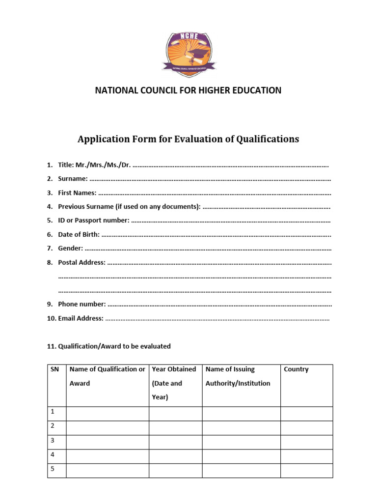 Qualifications Recognition Form | PDF | Academic Degree | Diploma