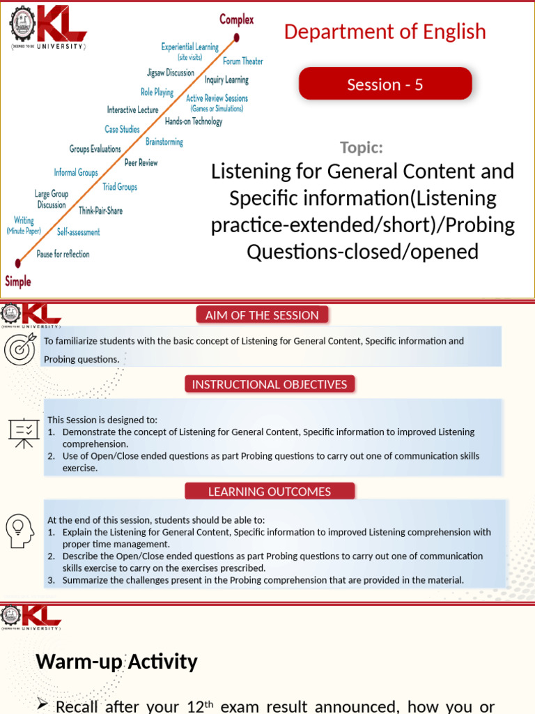 For Session-5 Probing Questions Closed-Opened | PDF | Reading ...