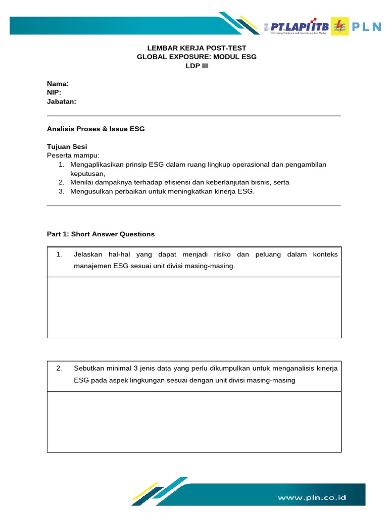 Analisis dan Perbaikan Kinerja ESG | PDF