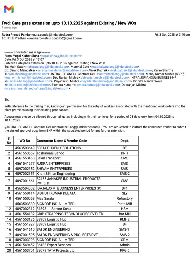 Gmail - FWD - Gate Pass Extension Upto 10.10.2025 Against Existing ...