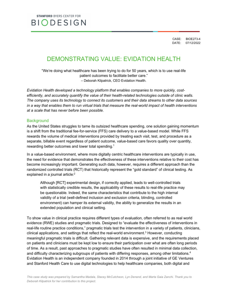 Evidation Health: Real-World Evidence Solutions | PDF | Clinical Trial ...