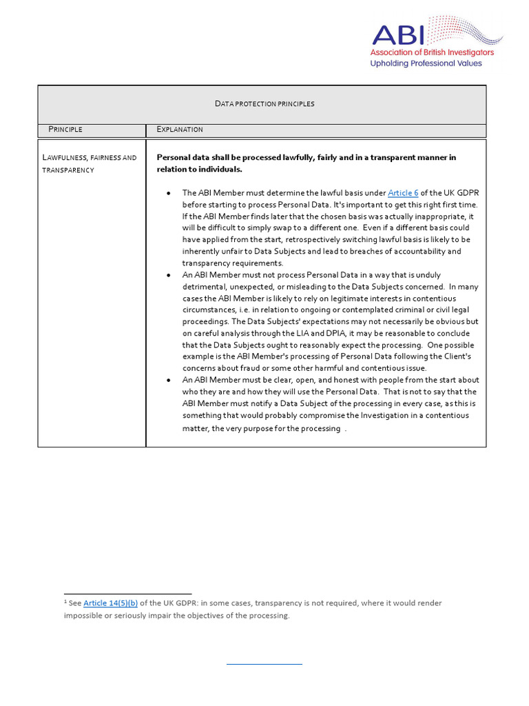 Data Protection Principles | PDF | Information Security | Securities