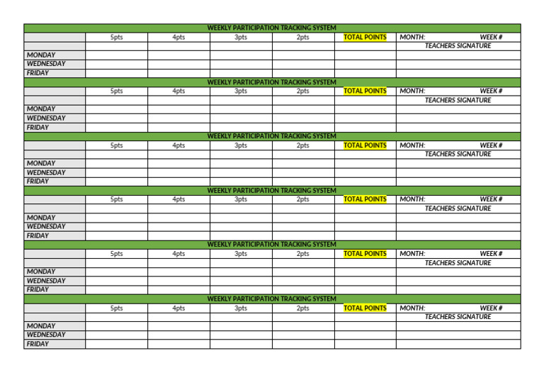 Weekly Participation Tracking System | PDF