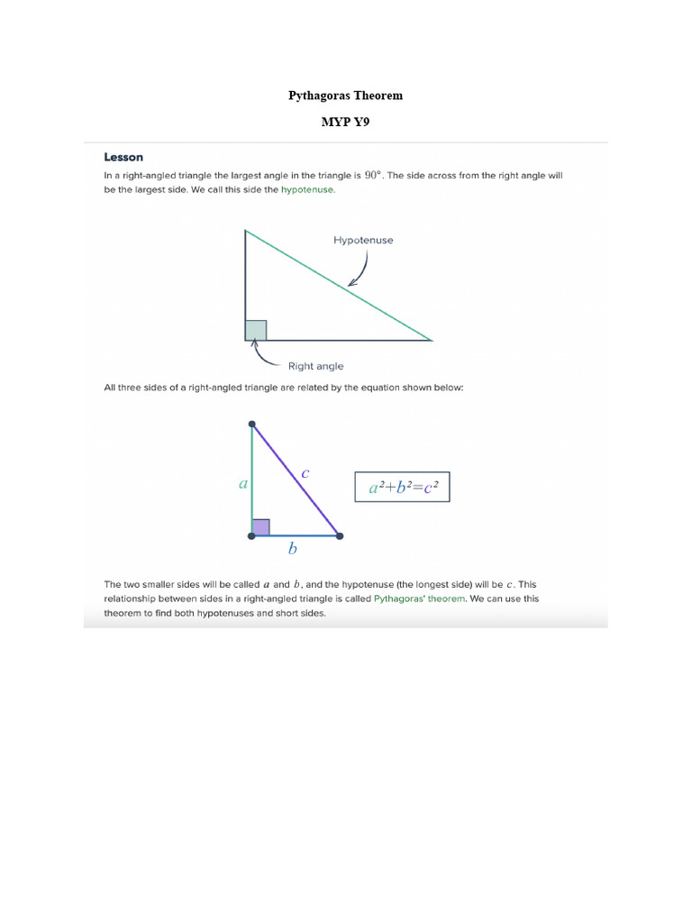 Pythagoras Theorem | PDF