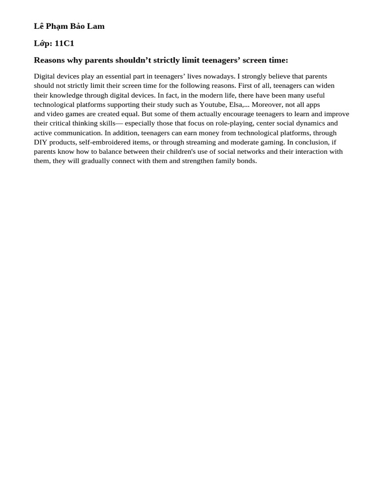 Limit Teenagers' Screen Rime | PDF