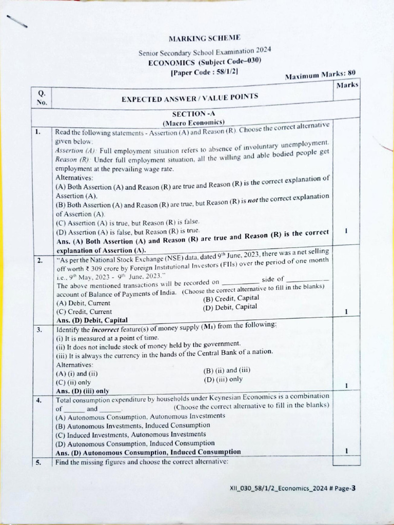 Cbse Answer Key Set 2 2024 | PDF