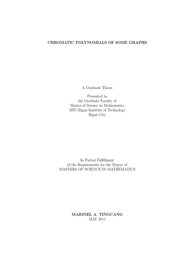 Chromatic Polynomials of Some Graphs | PDF | Vertex (Graph Theory ...