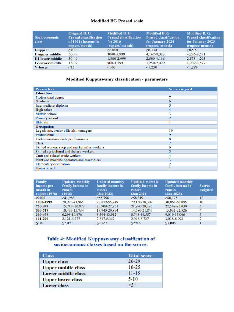 Modified BG Prasad Scale | PDF