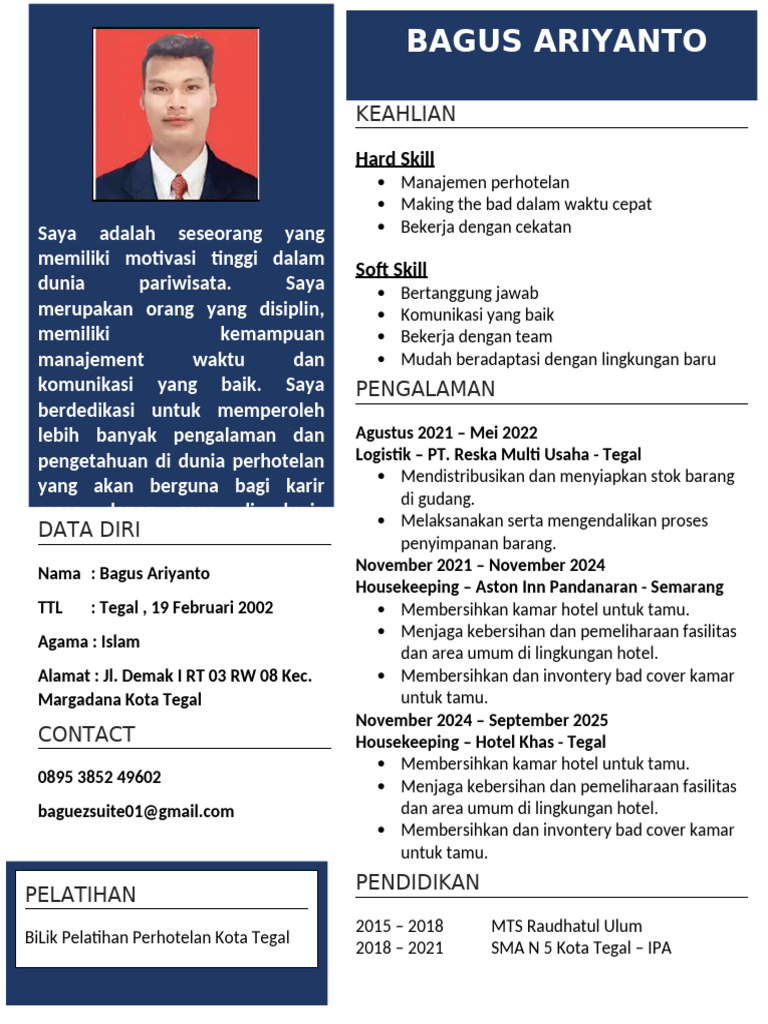 CV Bagus Ariyanto | PDF