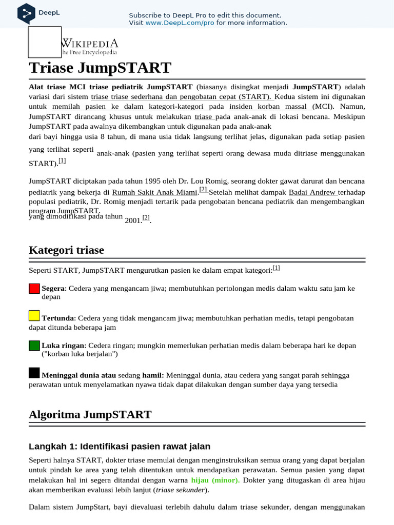 Algoritma Triase Pediatrik JumpSTART | PDF