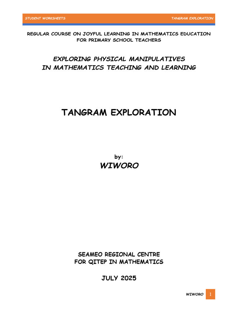 Worksheet Tangram Exploration - 2025 | PDF | Shape | Triangle