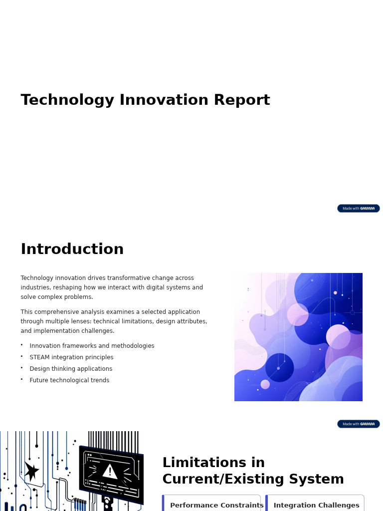 Technology Innovation Report 1 | PDF | Innovation | Reliability Engineering