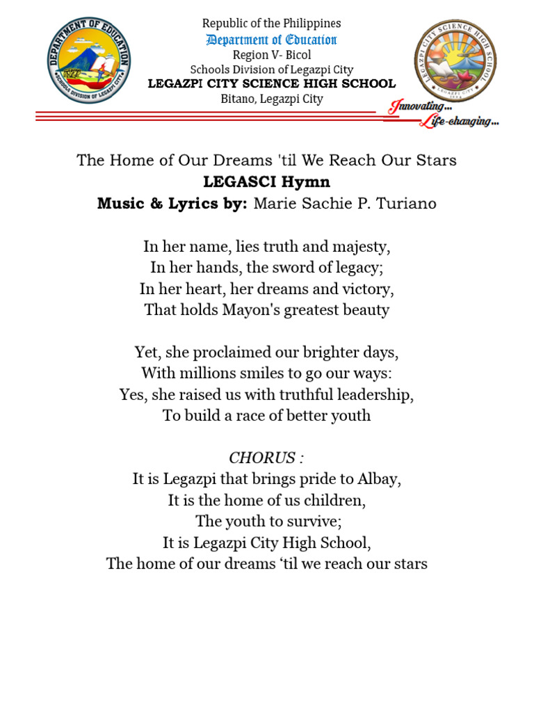 Legazpi City High School Hymn | PDF