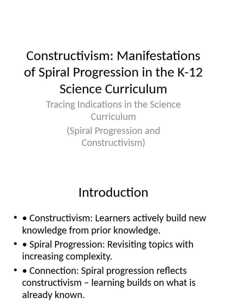 Spiral Progression Science Constructivism | PDF | Constructivism (Philosophy Of Education ...