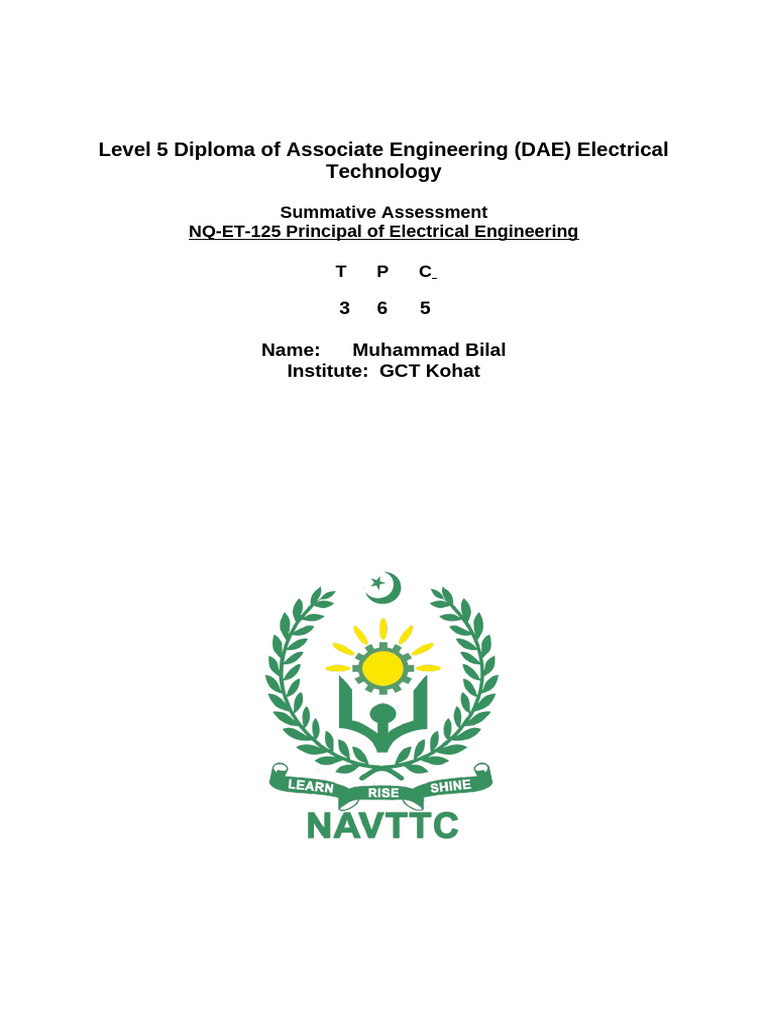 Level 5 DAE Electrical Engineering Assessment Guide | PDF | Ac Power ...