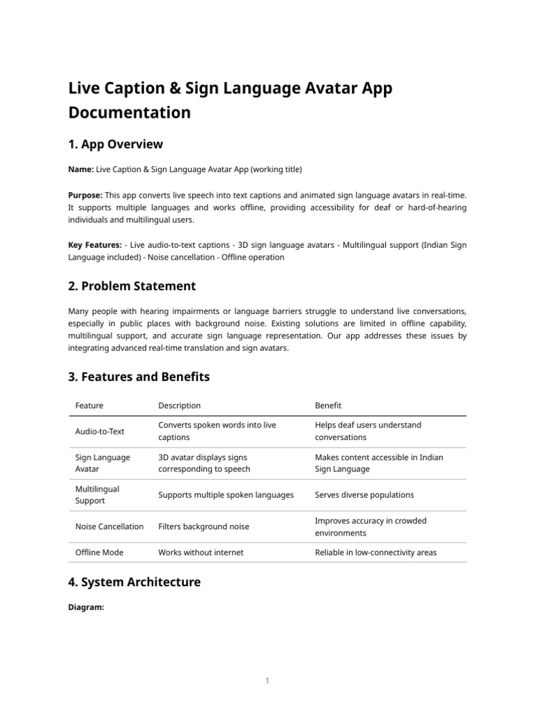 Live Caption Sign App | PDF | Sign Language | Multilingualism