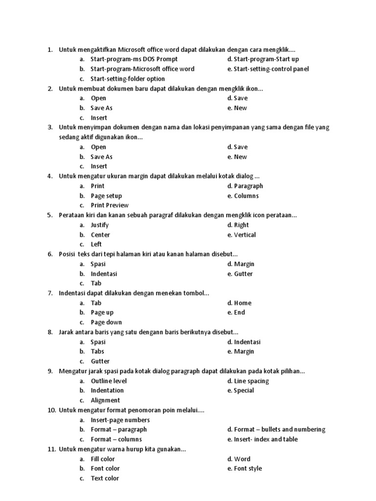 Soal Elearning | PDF