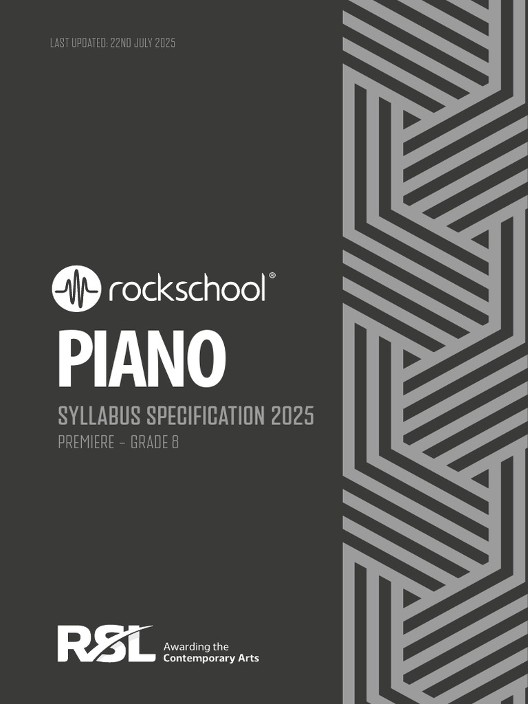 RSL Piano Syllabus Specification August 2025 | PDF | Educational ...