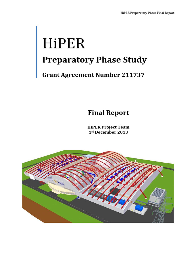 HiPER Preparatory Phase Completion Report | PDF | Fusion Power ...
