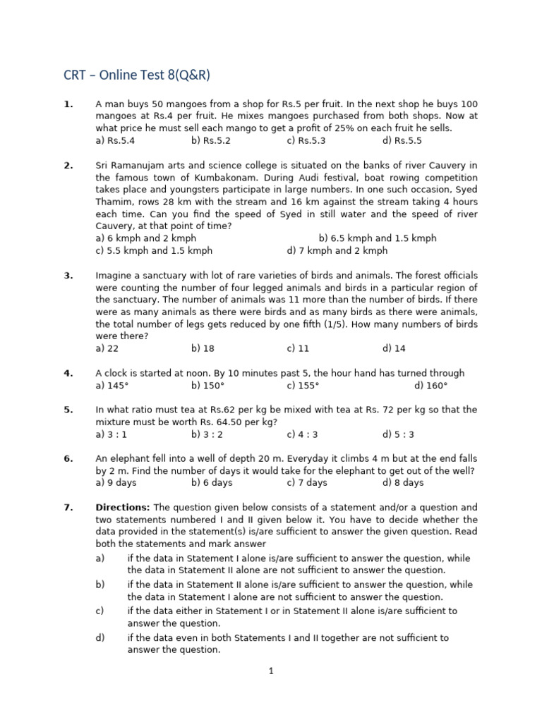 CRT-Online Test 8 (Q&R) | PDF | Area