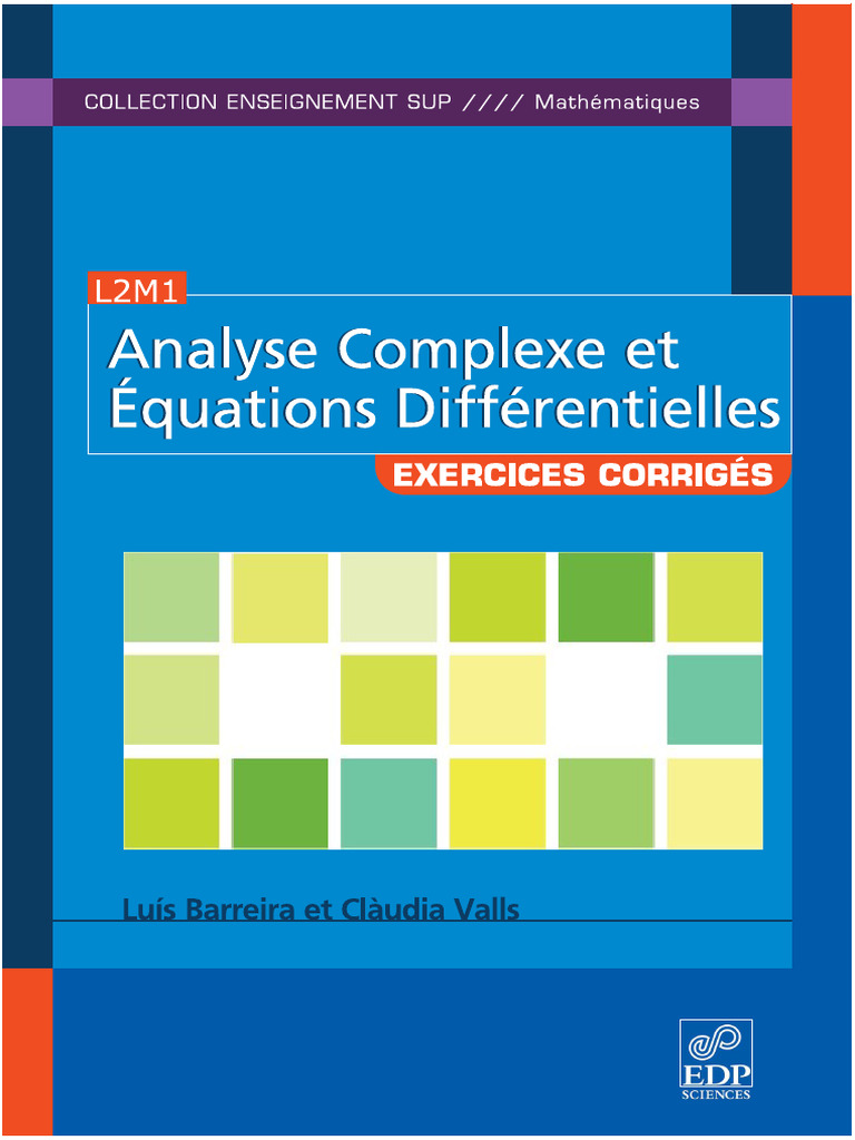 Livre Exercices d’Analyse Complexe Et Équations Différentielles-(Www.al3abkari-Pro.com) | PDF