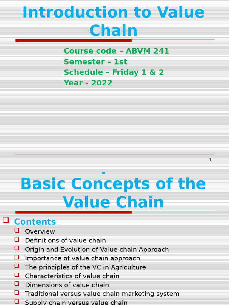 Value chain management and value addition | PDF | Value (Economics ...