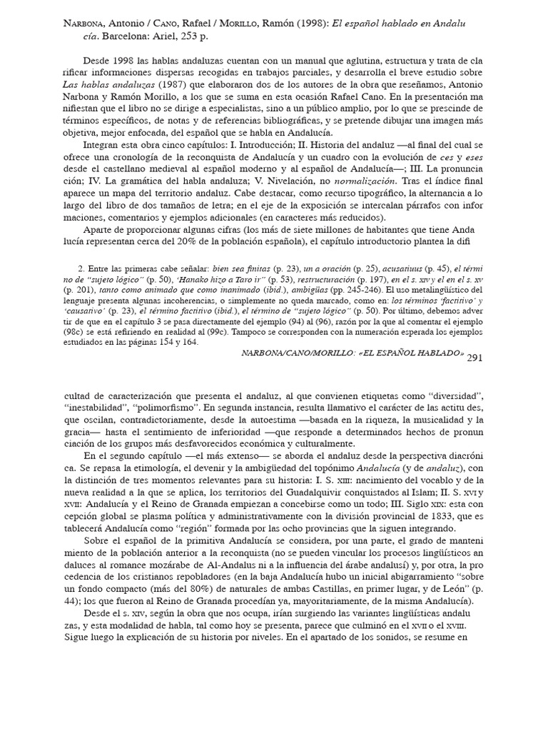 El español andaluz: historia y características | PDF | Fonética ...