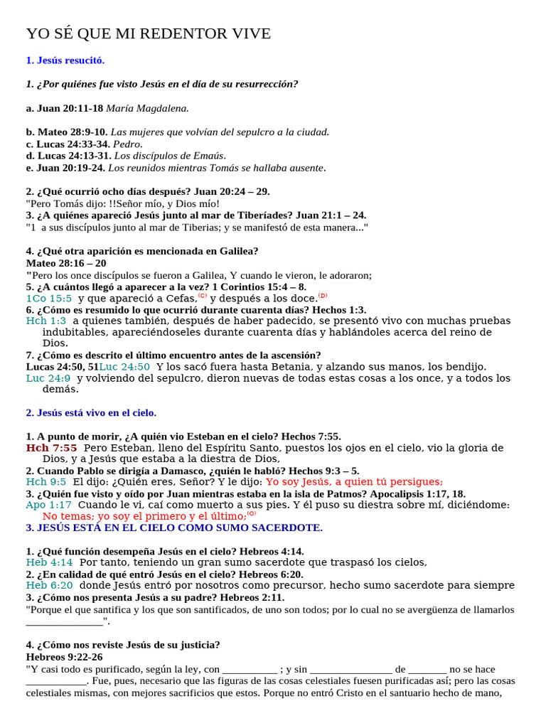 Yo Sé Que Mi Redentor Vive | PDF | Juan el apóstol | Jesús