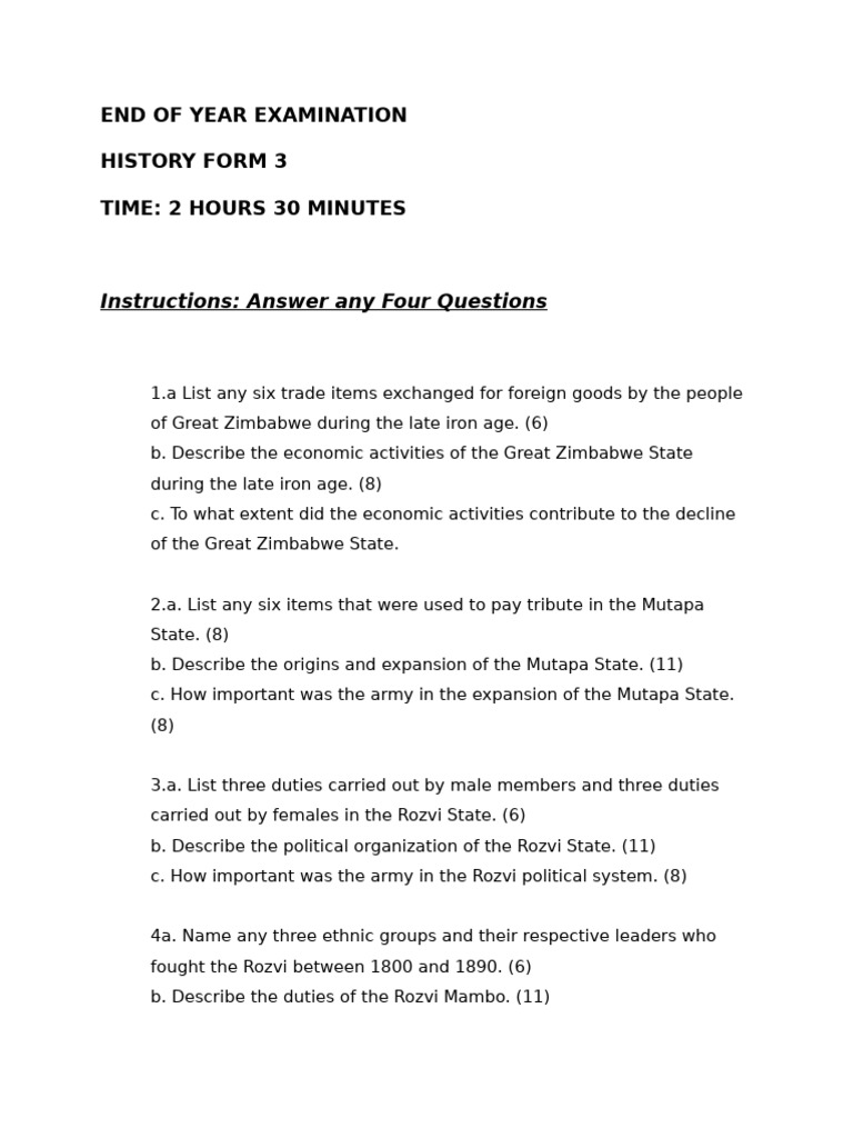 Key Historical Activities in Zimbabwe | PDF | Africa | Southern Africa