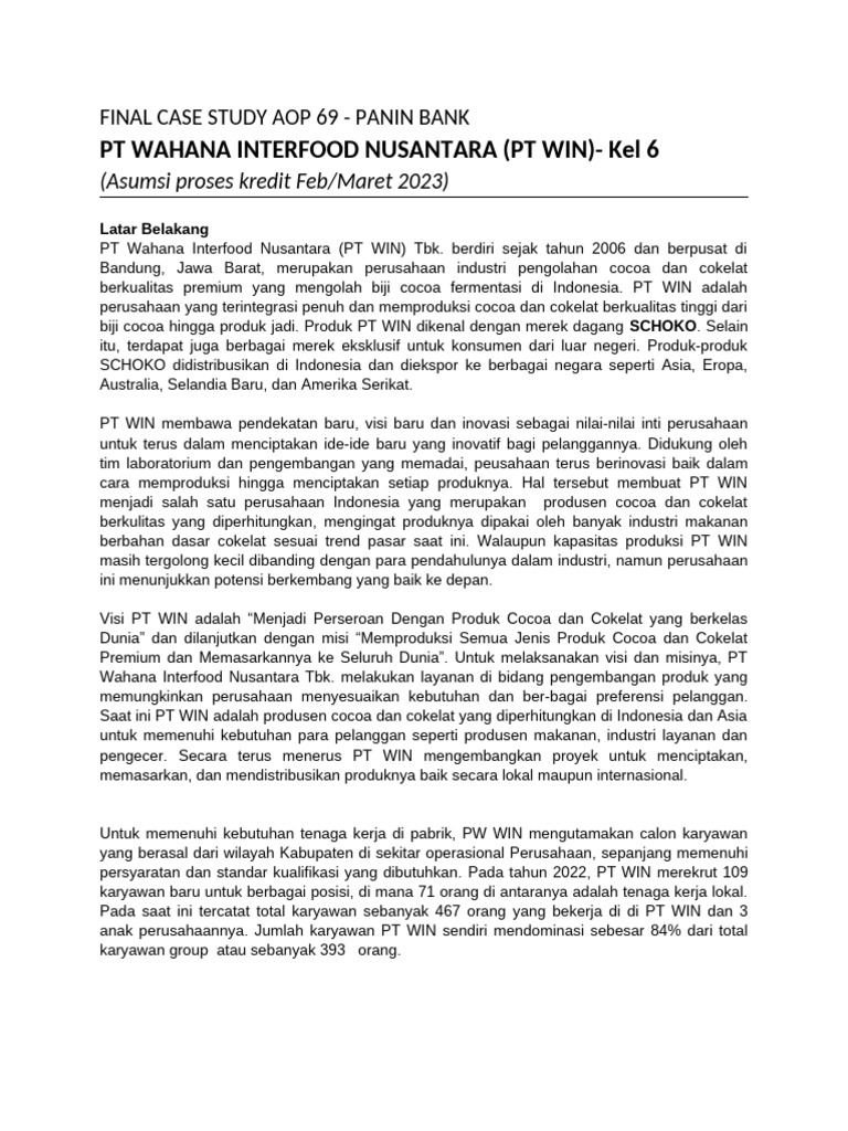 Case Study PT Win-Kel 6 | PDF