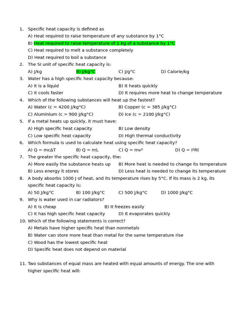 Understanding Specific Heat Capacity | PDF | Heat Capacity | Heat
