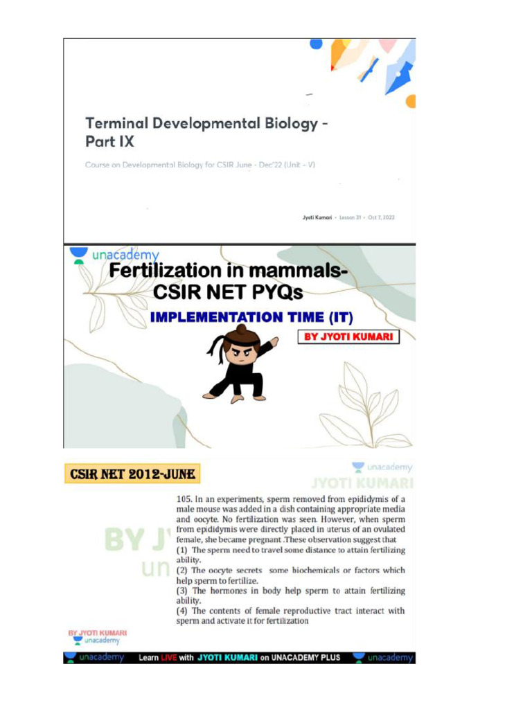 Advance Developmental Biology Part IV With Anno | PDF