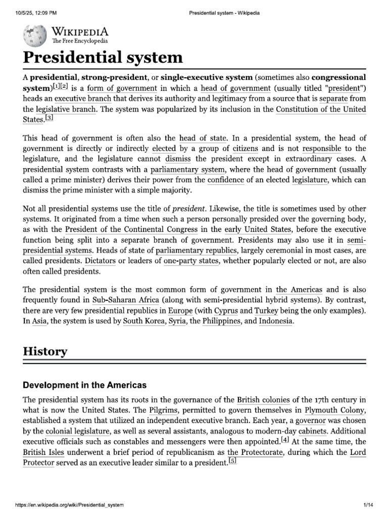 Presidential System | PDF