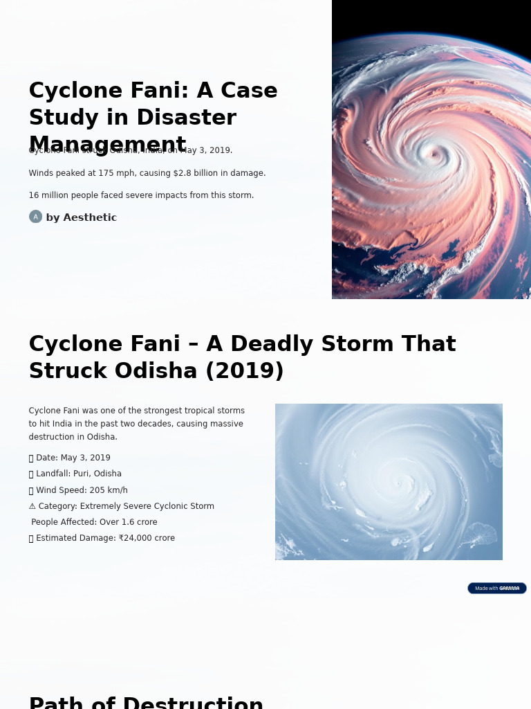 Management of Cyclone Fani's Impact | PDF | Tropical Cyclones ...