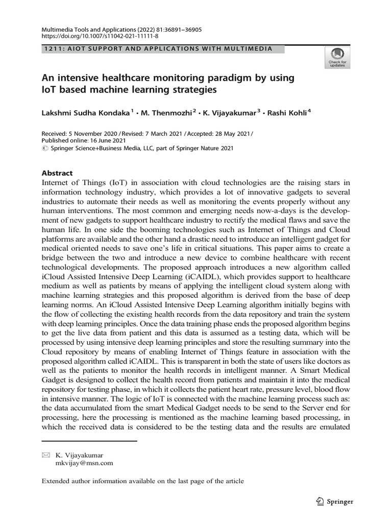 An Intensive Healthcare Monitoring Paradigm by Using IoT Based Machine ...